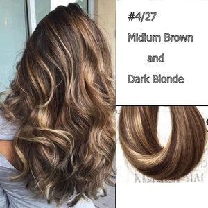 Accessories | Hair Extensions 427 Medium Brown Dark Blonde | Poshmark